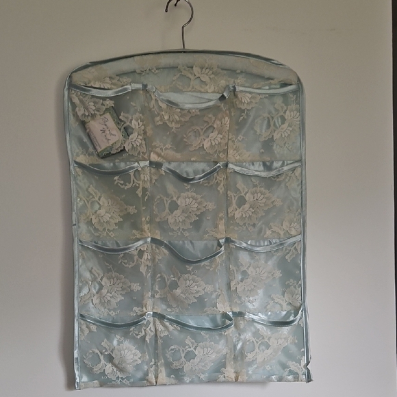 Storage & Organization | Elegant Lace Hanging Organizer Blue | Poshmark